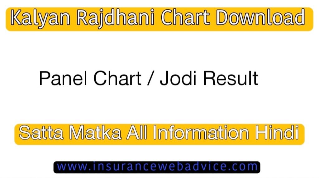 Kalyan Aur Rajdhani Chart - Insurance Web Advice